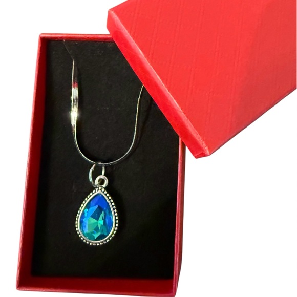 Jewelry | Elegant Blue Teardrop Pendant Necklace | Poshmark